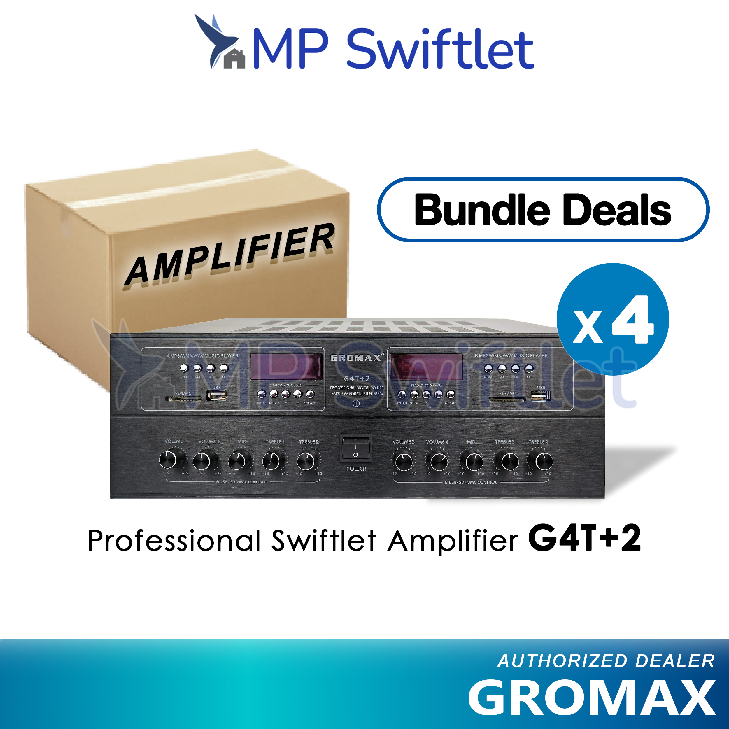 Gromax G4T+2 Amplifier x 4 - MPSwiftlet